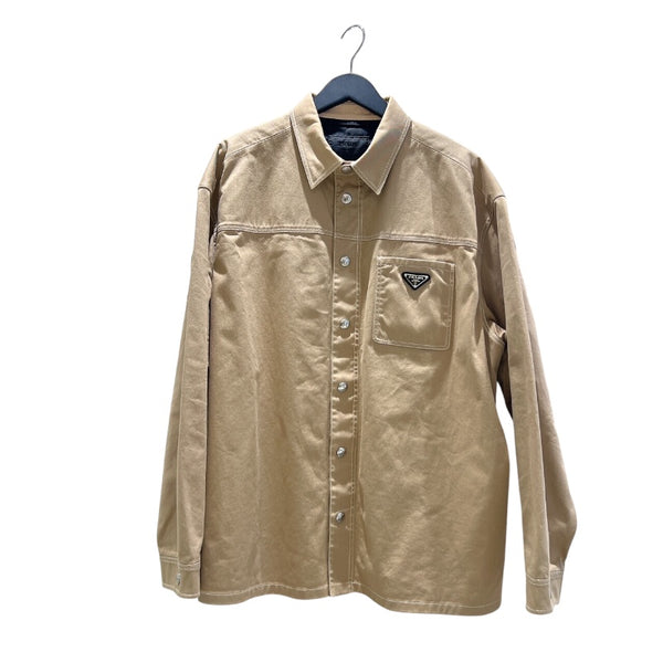 プラダ PRADA トライアングルロゴ コットンシャツジャケット プラダ PRADA トライアングルロゴ コットンシャツジャケット